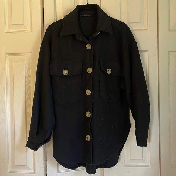 Tops | Black Shacket Or Thick Flannel | Poshmark